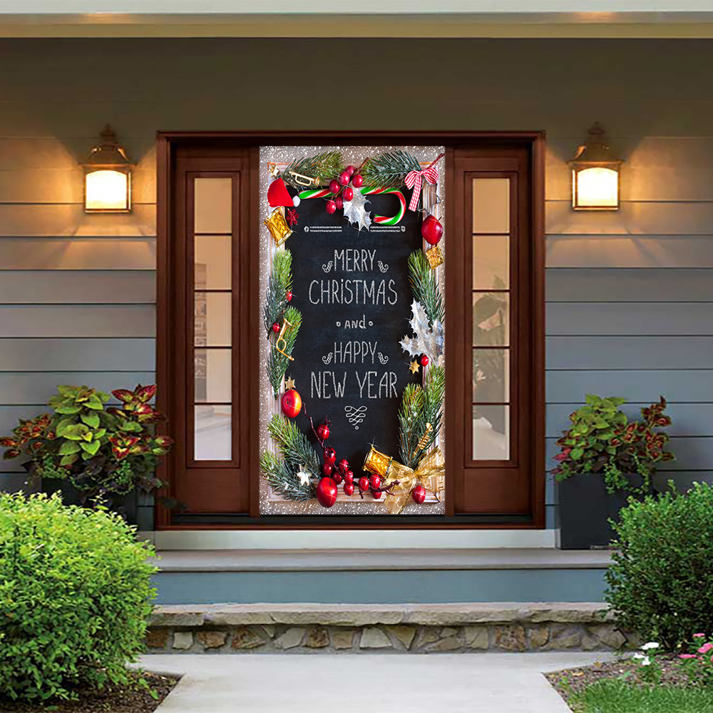 The Holiday Aisle® Merry Christmas and Happy New Year Door Mural ...