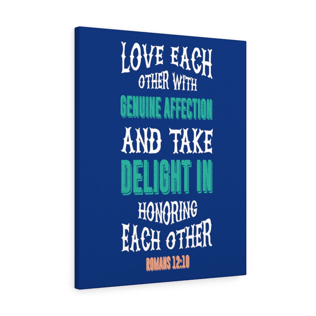 Blue Elephant Genuine Affection Romans 12:10 - Wrapped Canvas ...