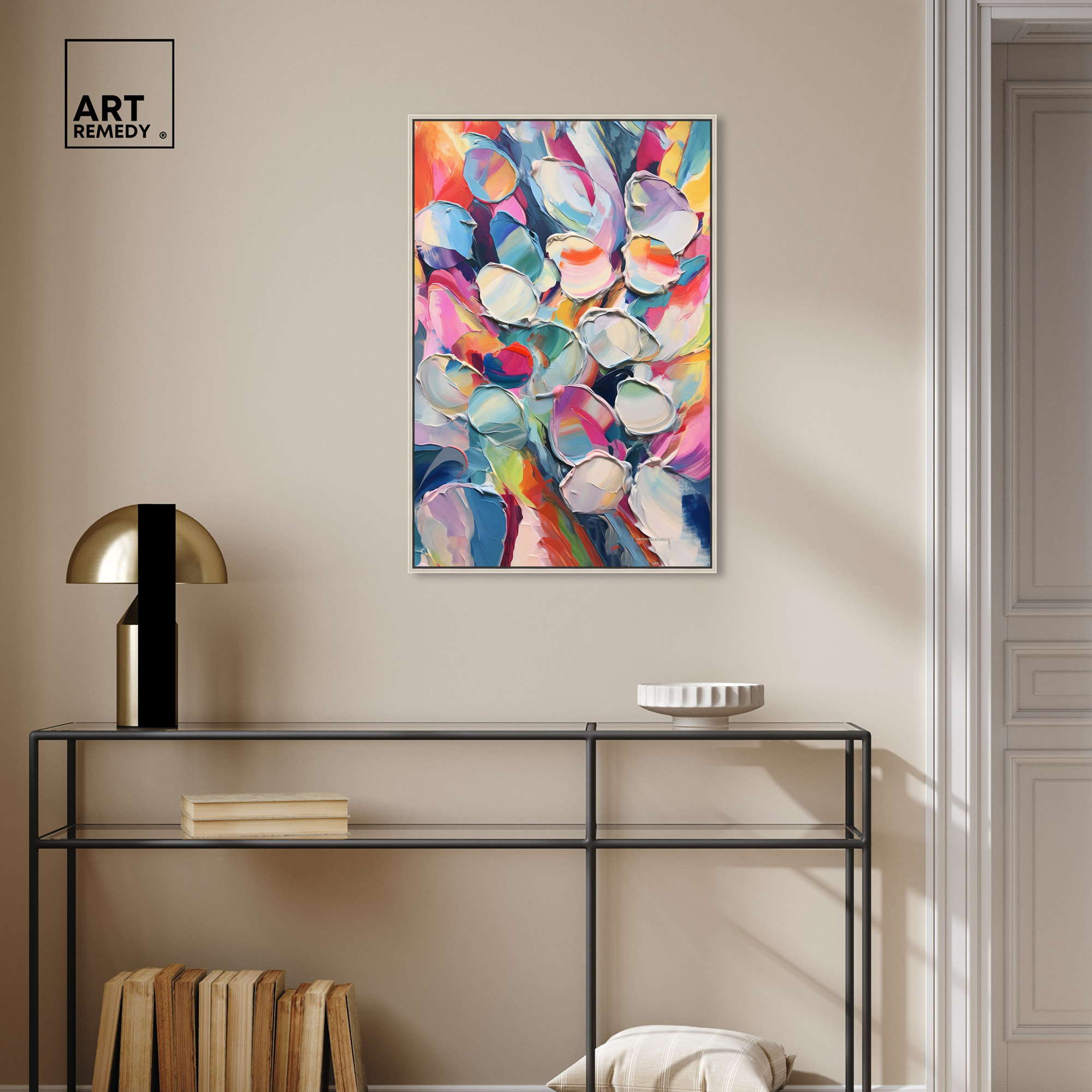 Art Remedy Some Rainbow Petals Retro Modern Abstract Wall Art by Art ...