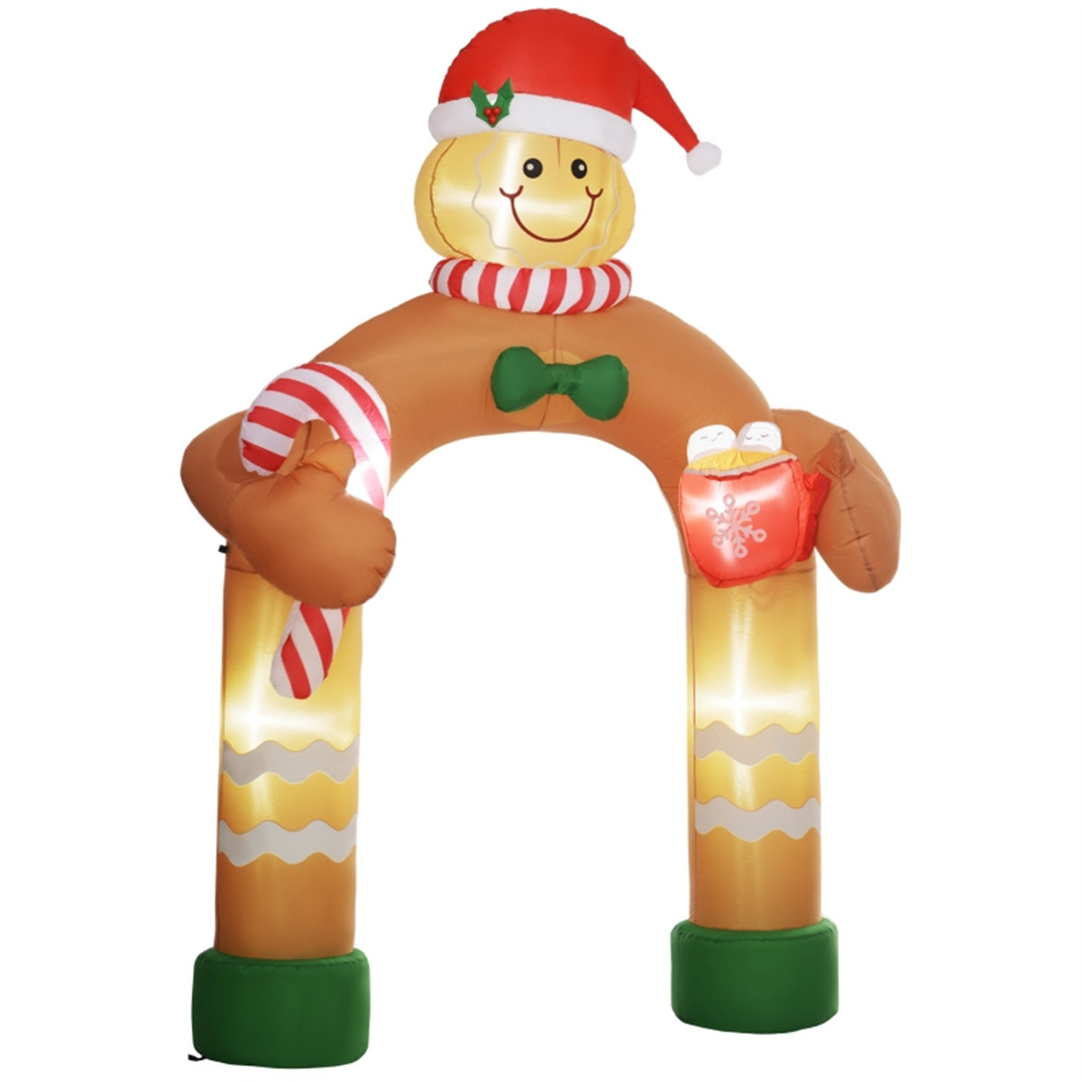 The Holiday Aisle® 110" Inflatable Gingerbread Man Arch With Led Lights ...