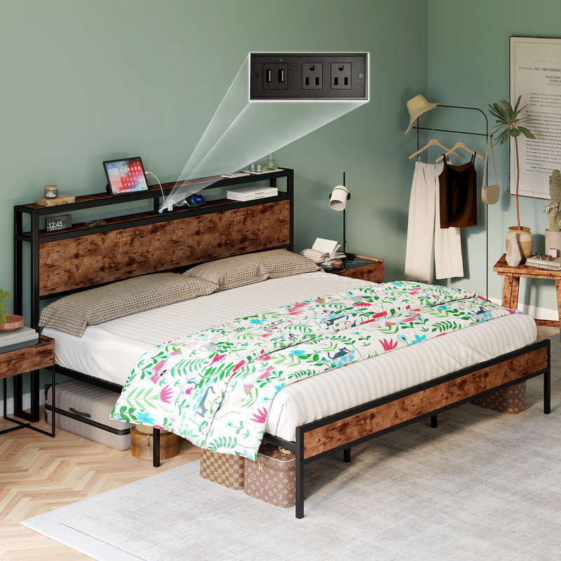 Trent Austin Design® Tryston Bed Frame Industrial Platform Bed with ...