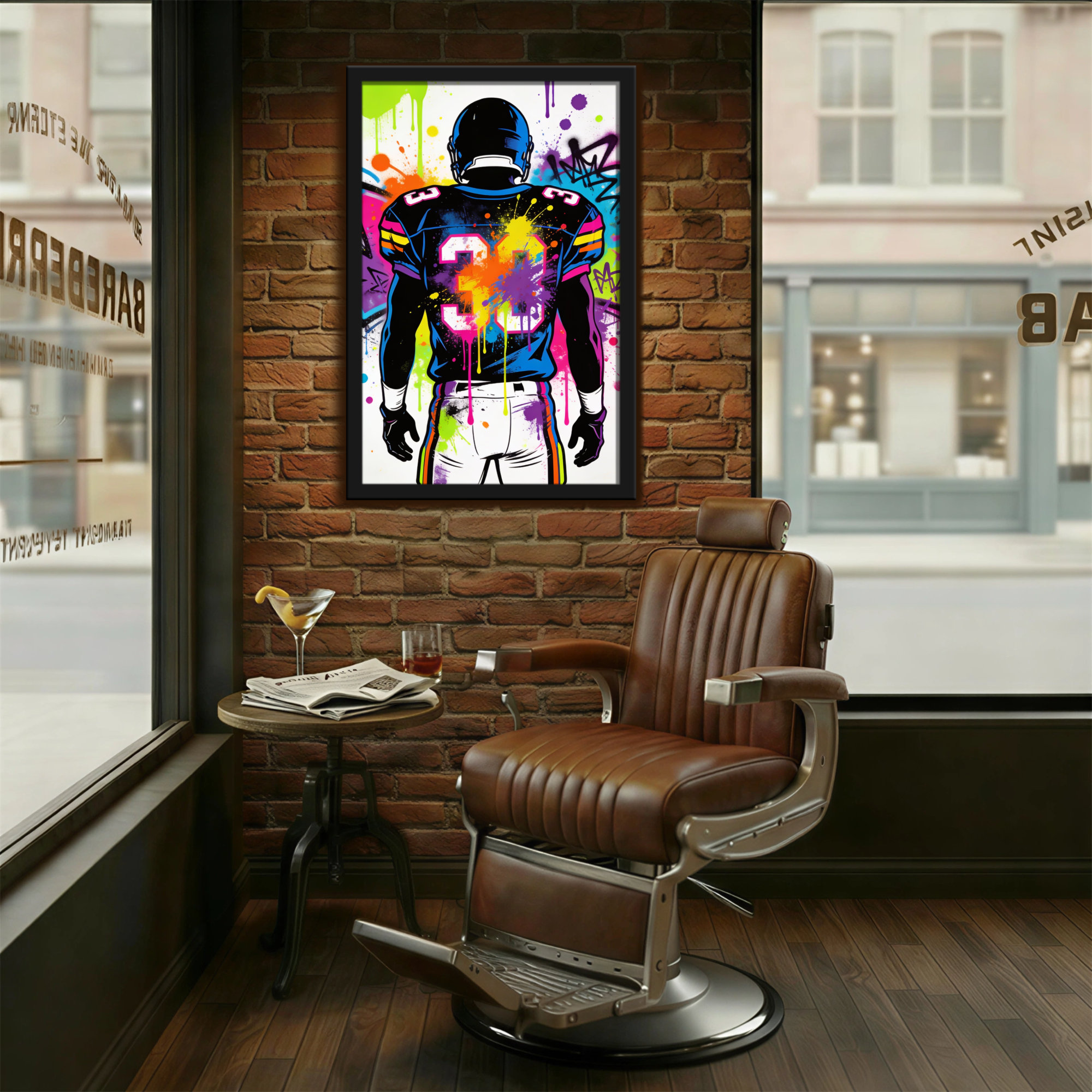Winston Porter Fashion Colorful Graffiti Football Player Art Print ...