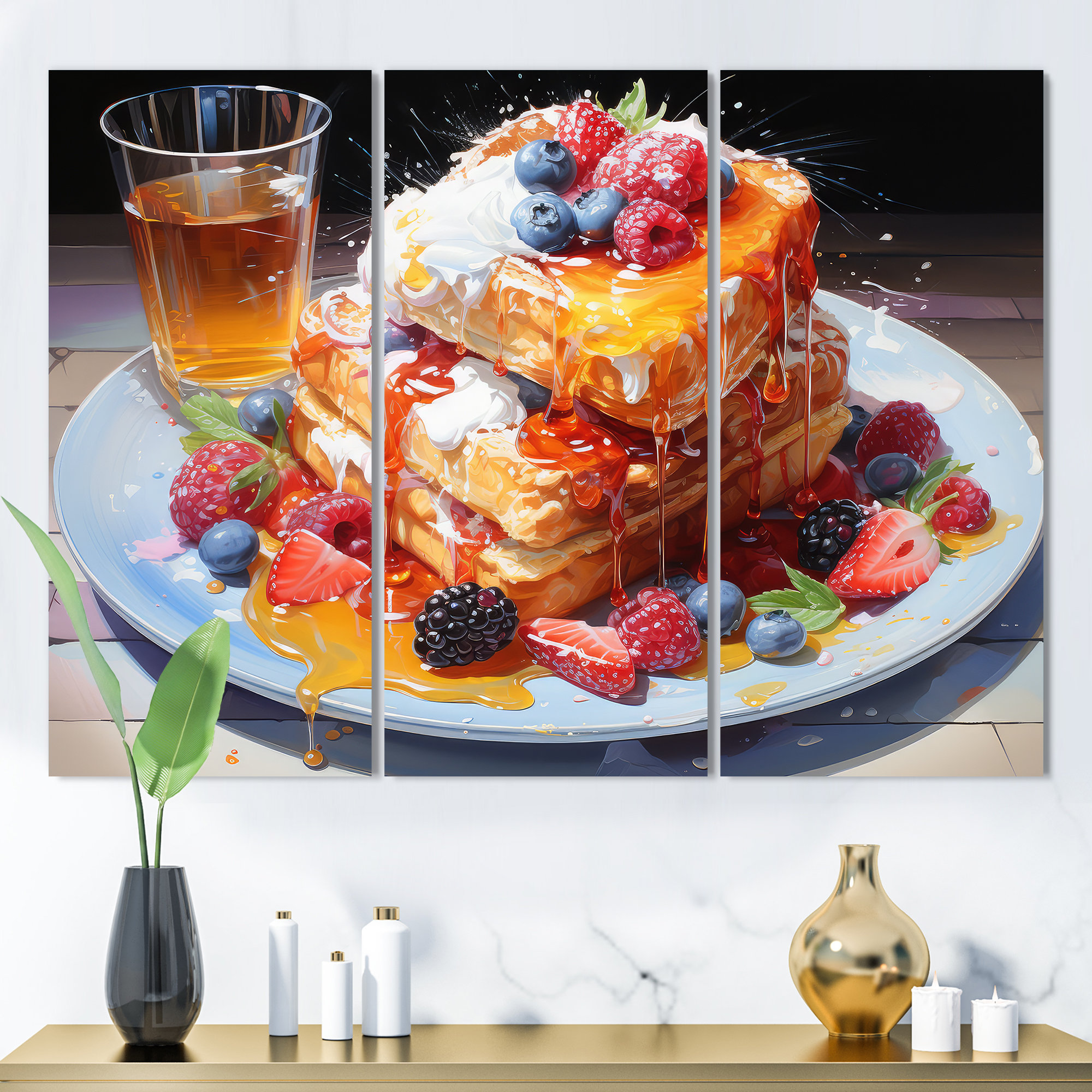 Latitude Run® Waffles And French Toast I - Breakfast Metal Wall Art ...