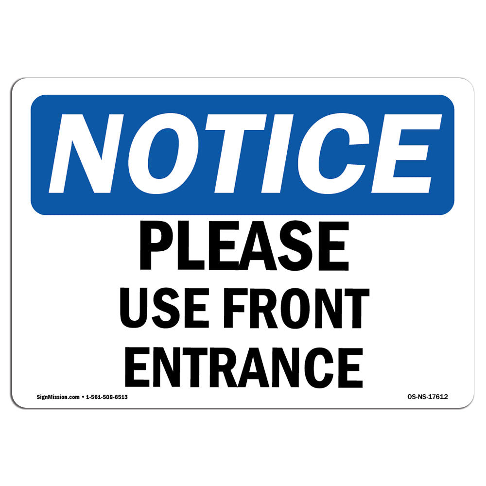 SignMission Please Use Front Entrance Sign - Wayfair Canada