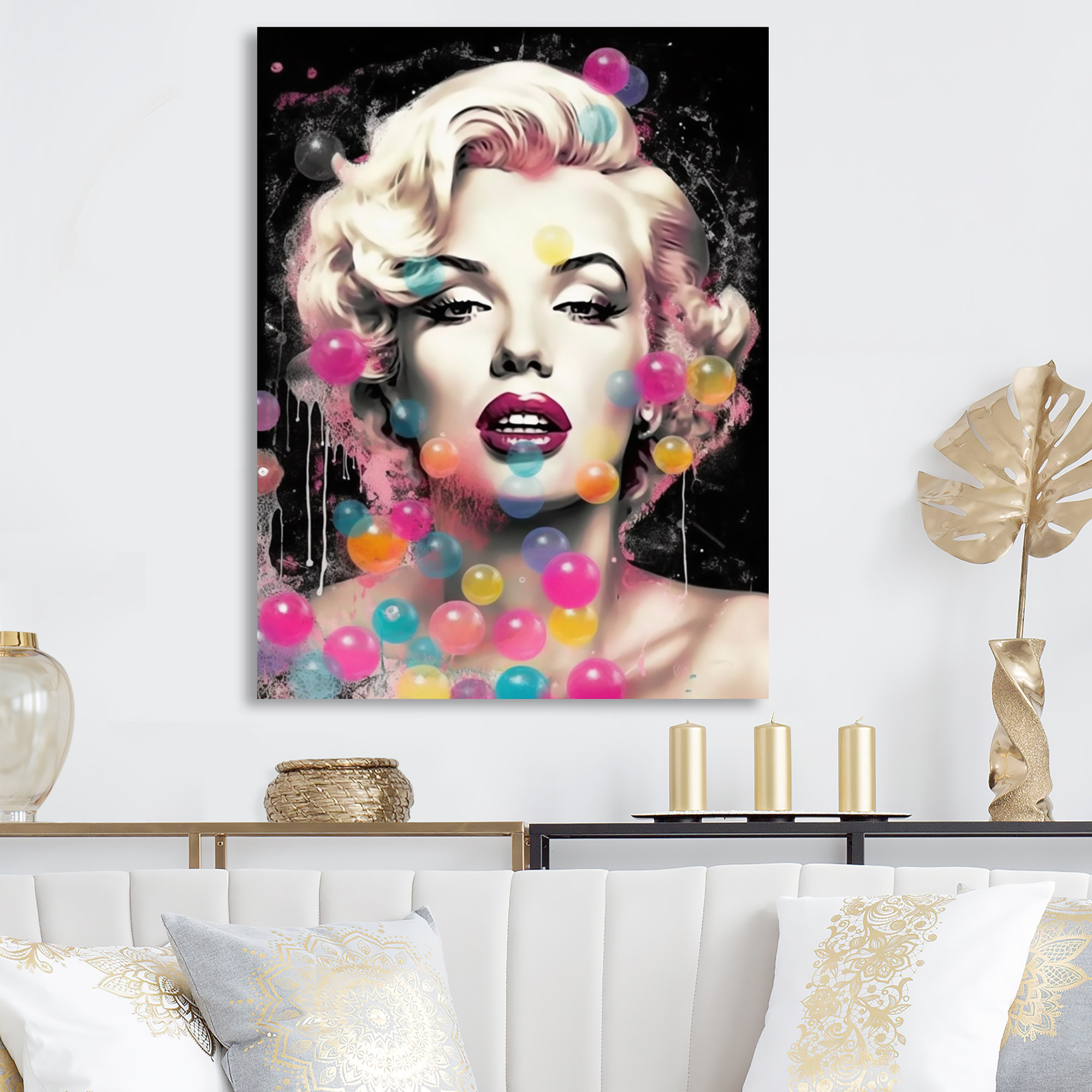 Design Art Popart Marilyn Portrait II - Celebrity Metal Wall Art Living ...