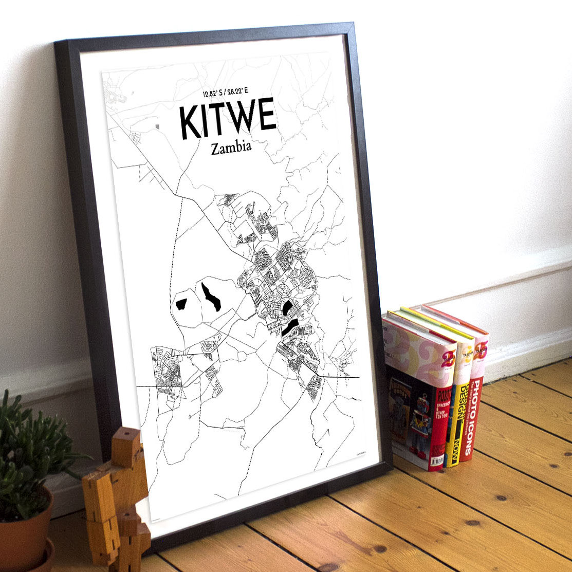 East Urban Home Kitwe City Map - Unframed Graphic Art Print on Paper ...