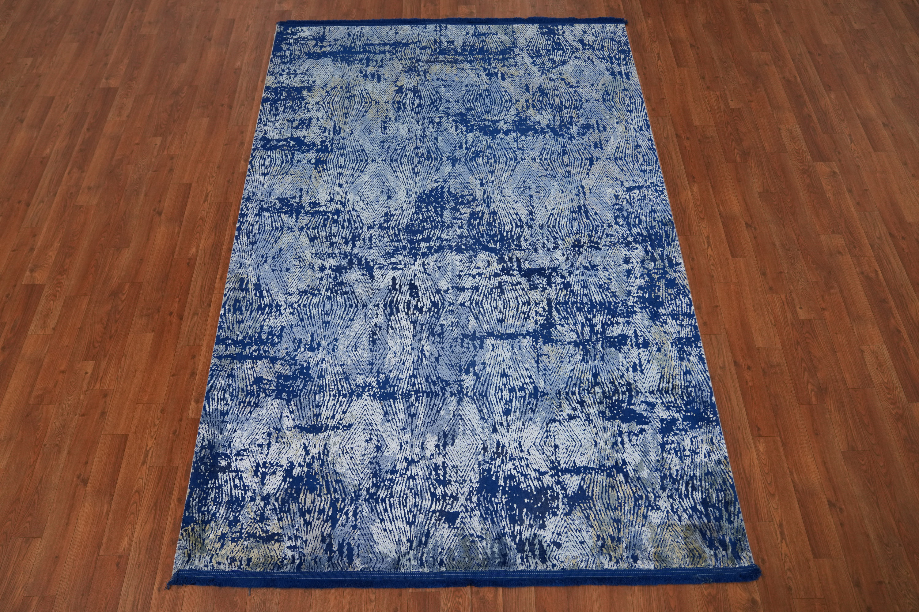 Wildon Home® Contemporary Blue Abstract Rug 5x7 for a Modern Living ...