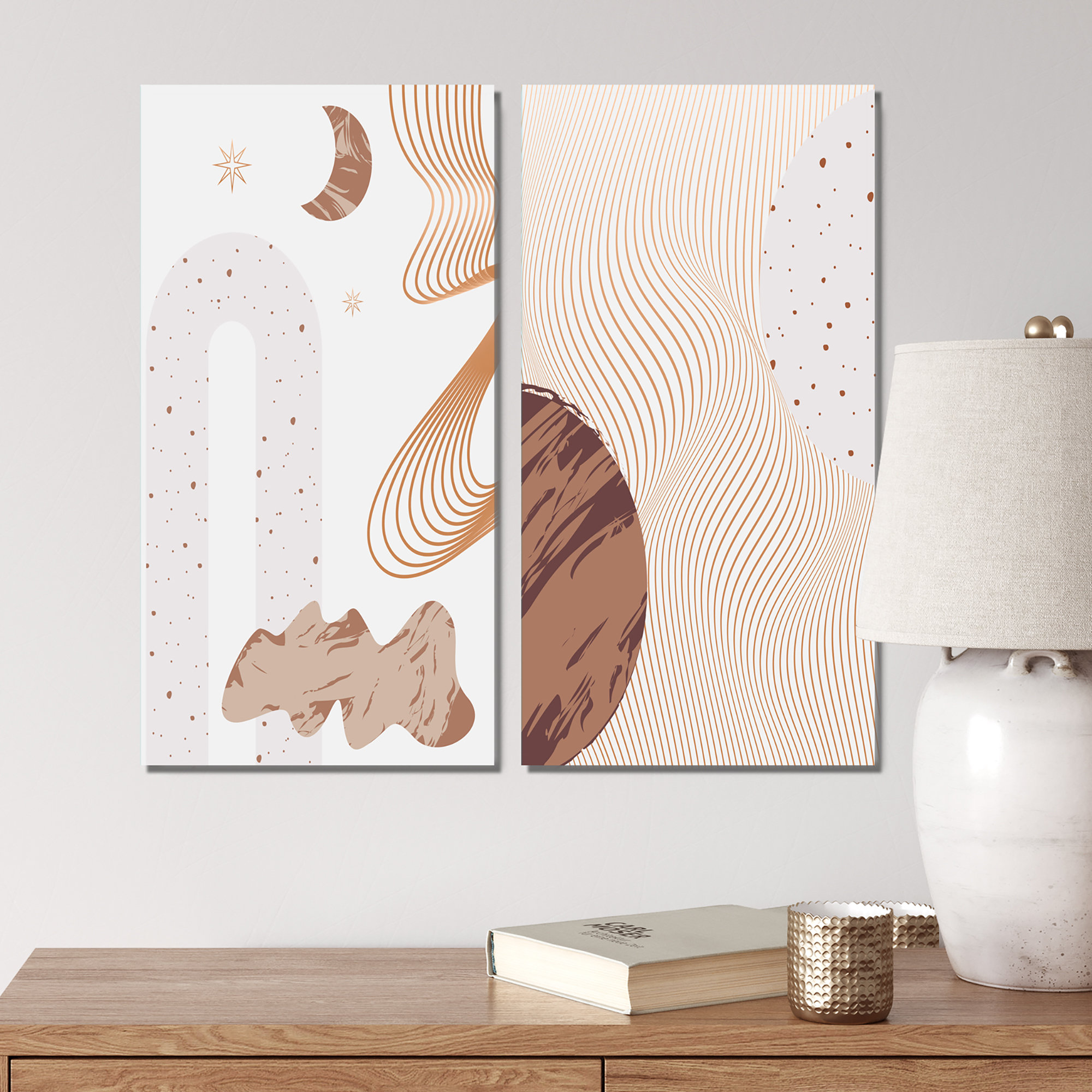 Wrought Studio Boho Geometric Abstract Decor I - Modern Art Set Of 2 ...