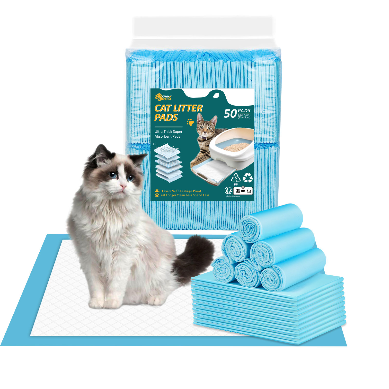 Tucker Murphy Pet™ 50 Counts 45x33 Cm Pet Dog Training Pads | Wayfair