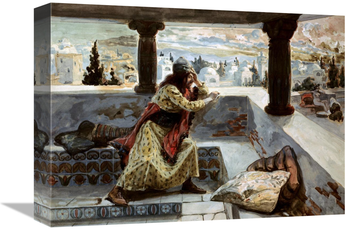East Urban Home 'David Sees Bath-Sheba Bathing' Print on Canvas ...