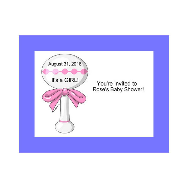 Printed Perfection Personalized Baby Rattle - Pink Cartoon Caricature ...