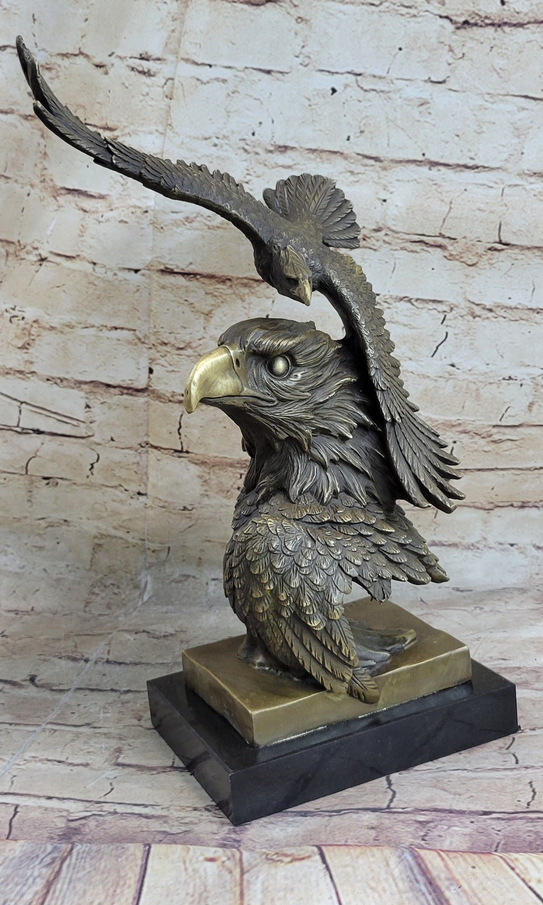 Loon Peak Large American Bald Eagle Hot Cast Bronze Sculpture Figurine ...