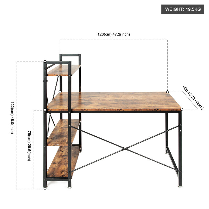 Borough Wharf PC Table Study Computer Desk Unit Home Office Workstation ...