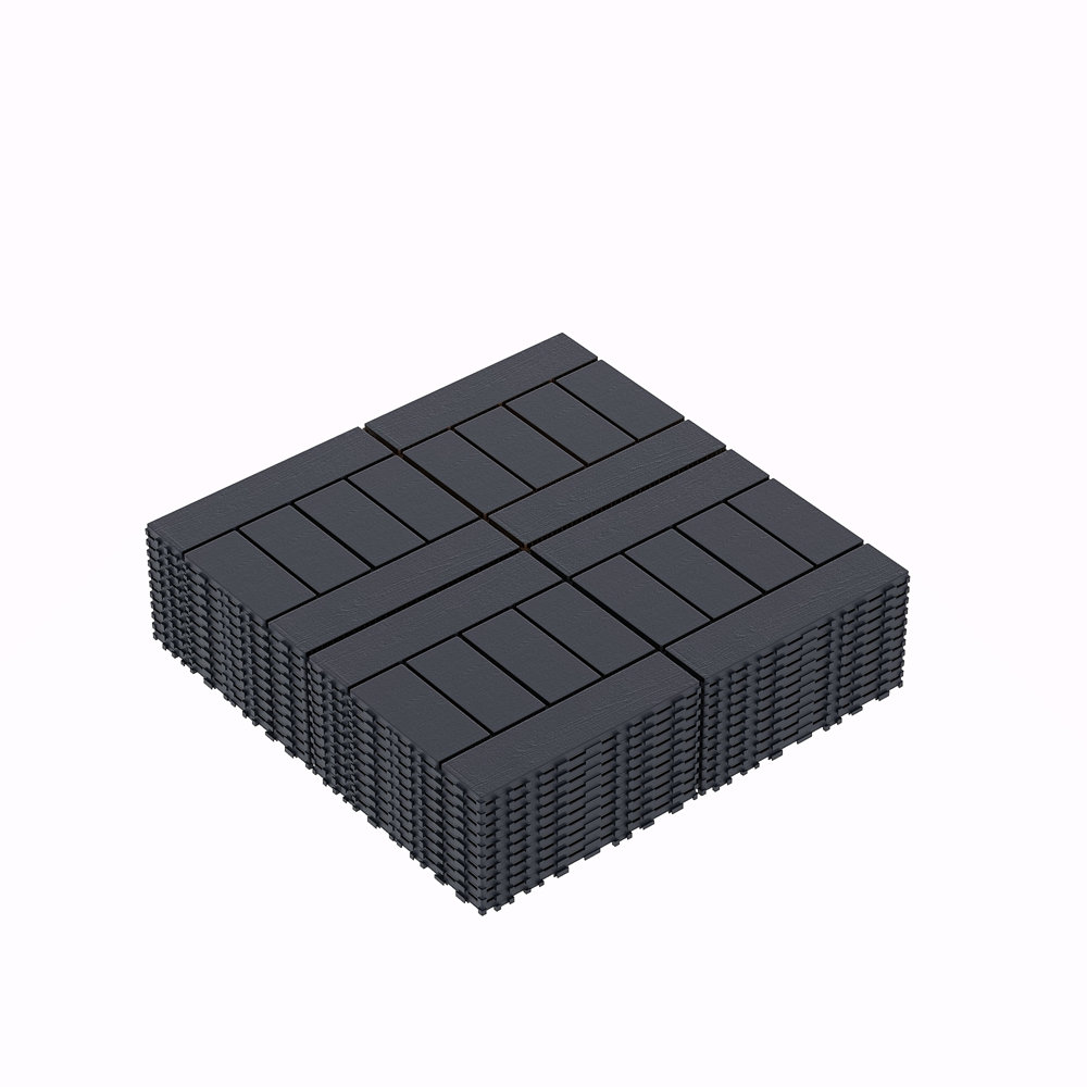 junzc Plastic Interlocking Decking Tiles, 44 Packs Of Terrace Decking ...