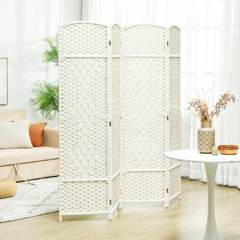 Winston Porter 4 Panel Room Divider, 6' Tall Folding Privacy Screen ...
