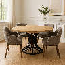 Ashford Blake Amberley Round Solid Oak Dining Table Vortex Base ...