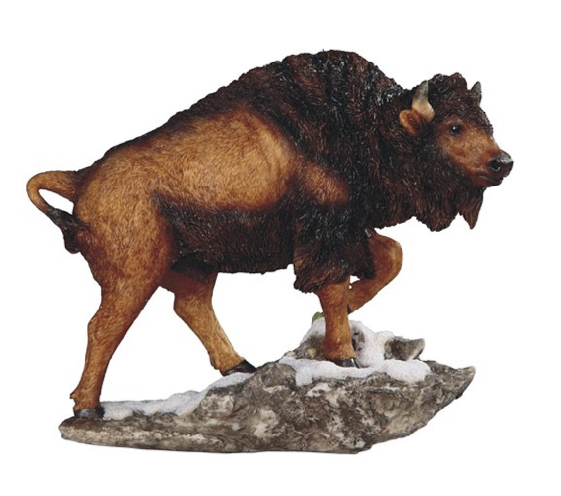 Millwood Pines 9"W Wild Animal Collection Buffalo In Snow Figurine ...