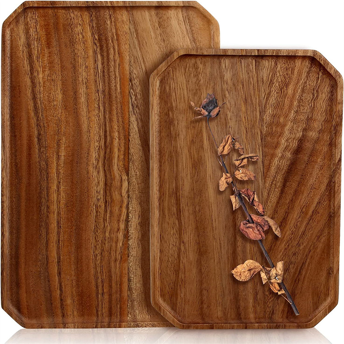 Millwood Pines Large Wooden Platters Serving Trays Wood Charcuterie ...