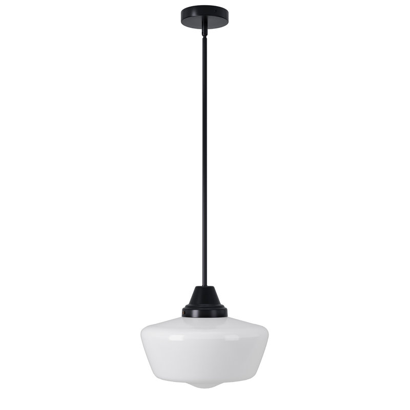 Winston Porter Alisiya 1-E26 40W Opal Glass Shade Mid-Century Pendant ...