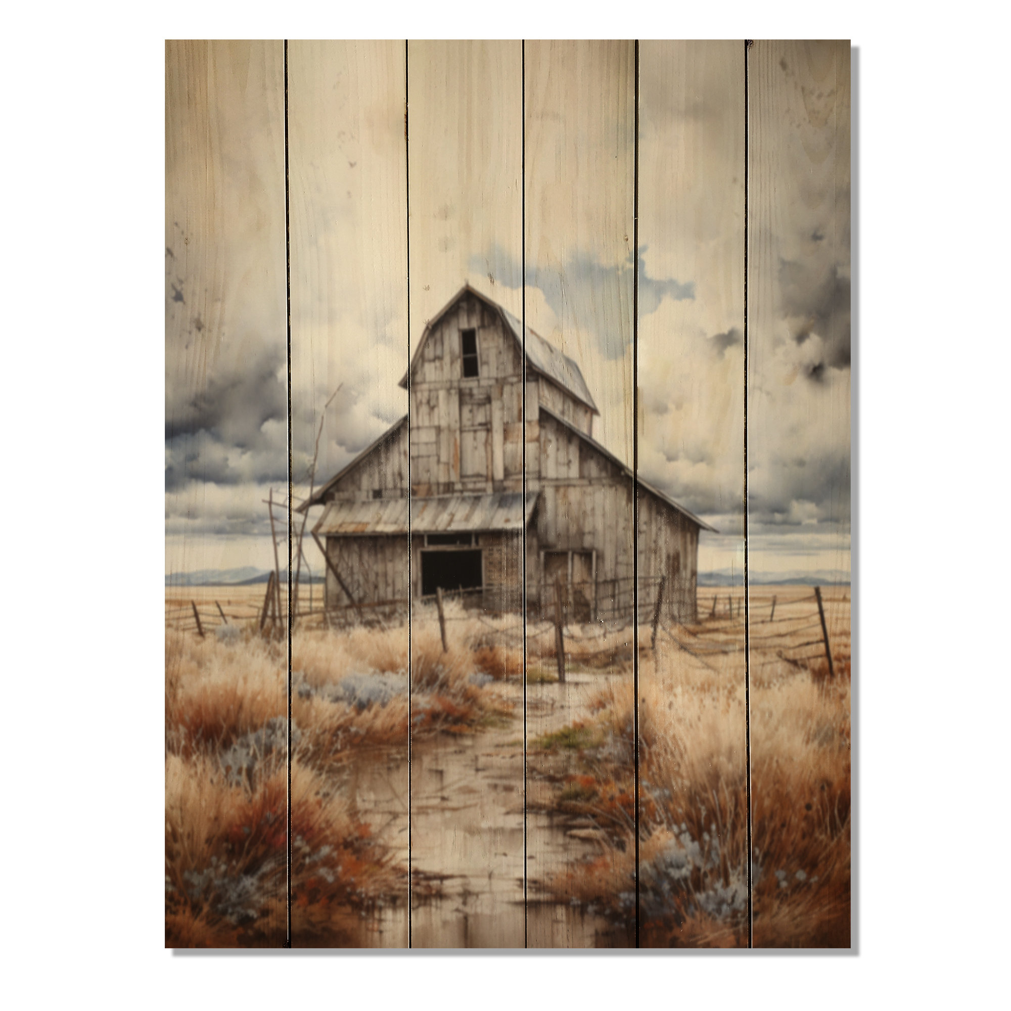 August Grove® Barn Shades Of Resilience II On Wood Print | Wayfair