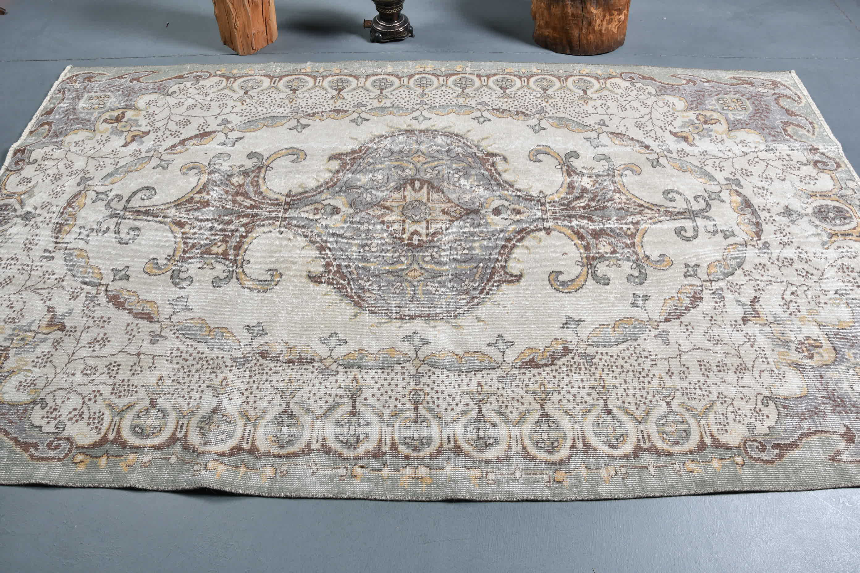 Canora Grey Handwoven Antique Turkish Rug for Elegant Living Room Home ...