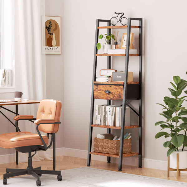 Furco 4/5-Tier Ladder Bookcase Freestanding Storage Shelf with ...