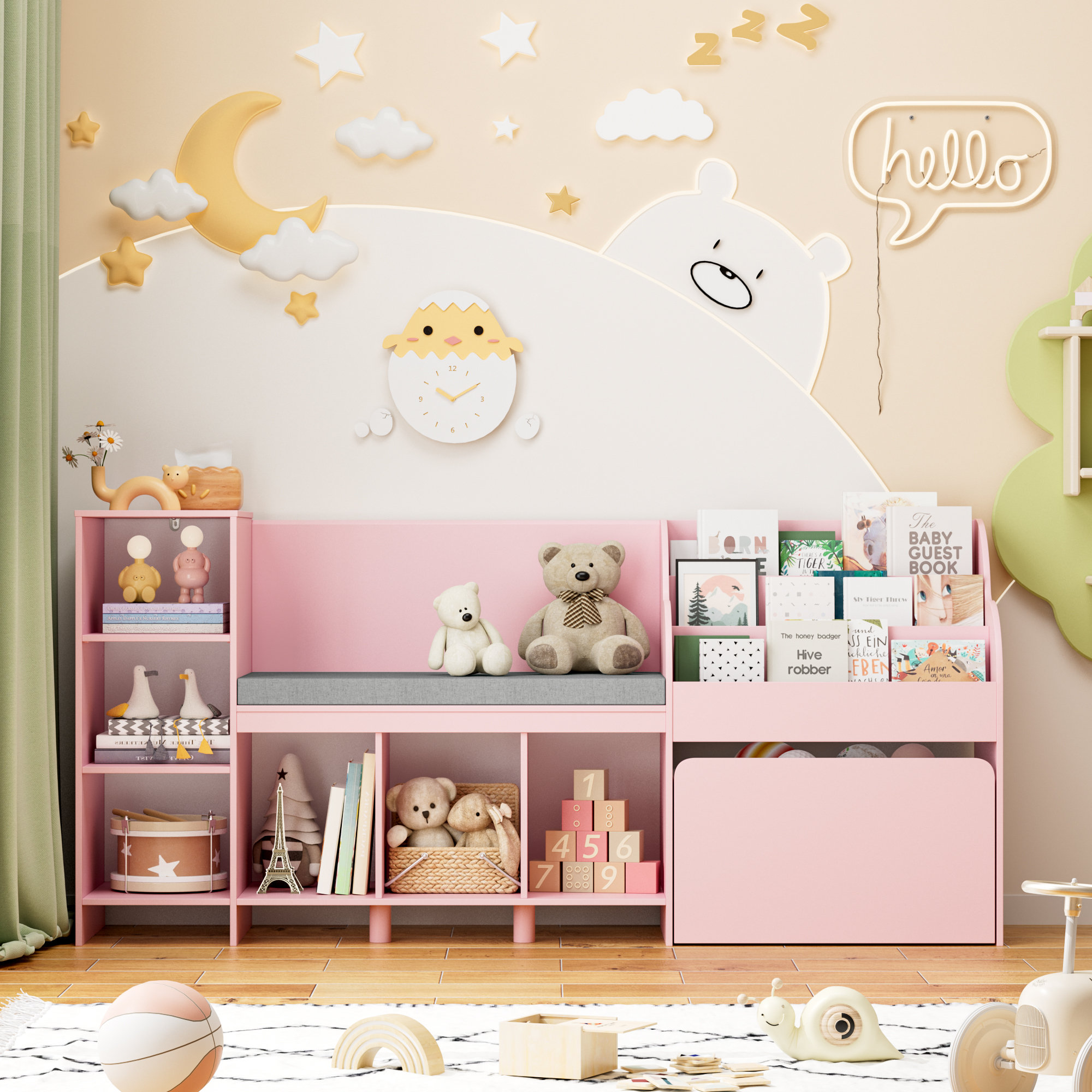 Isabelle & Max™ Bibliothèque de rangement en bois avec tablettes ...