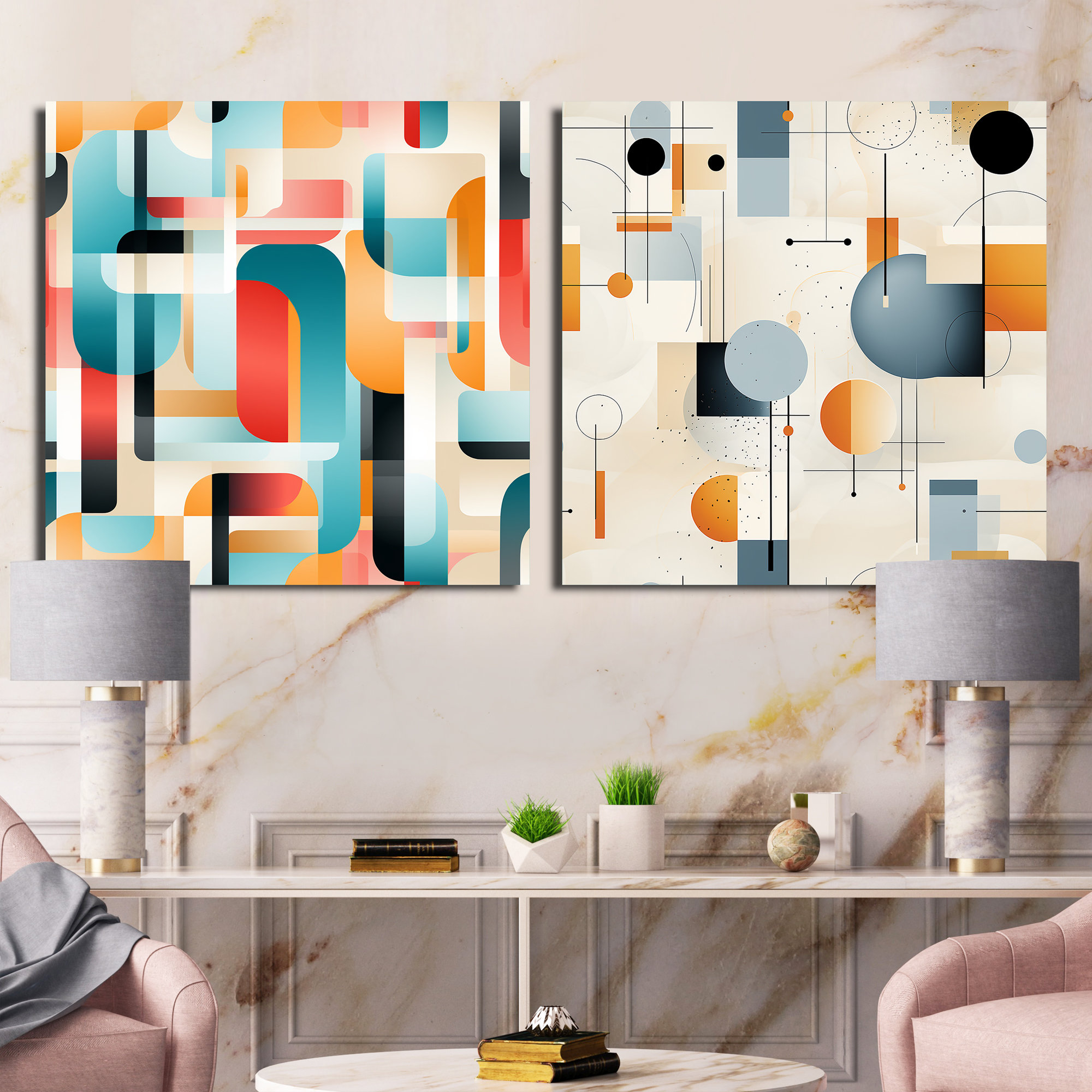 Ivy Bronx Urban Chic Abstract Collage - Abstract Shapes Square Collage ...