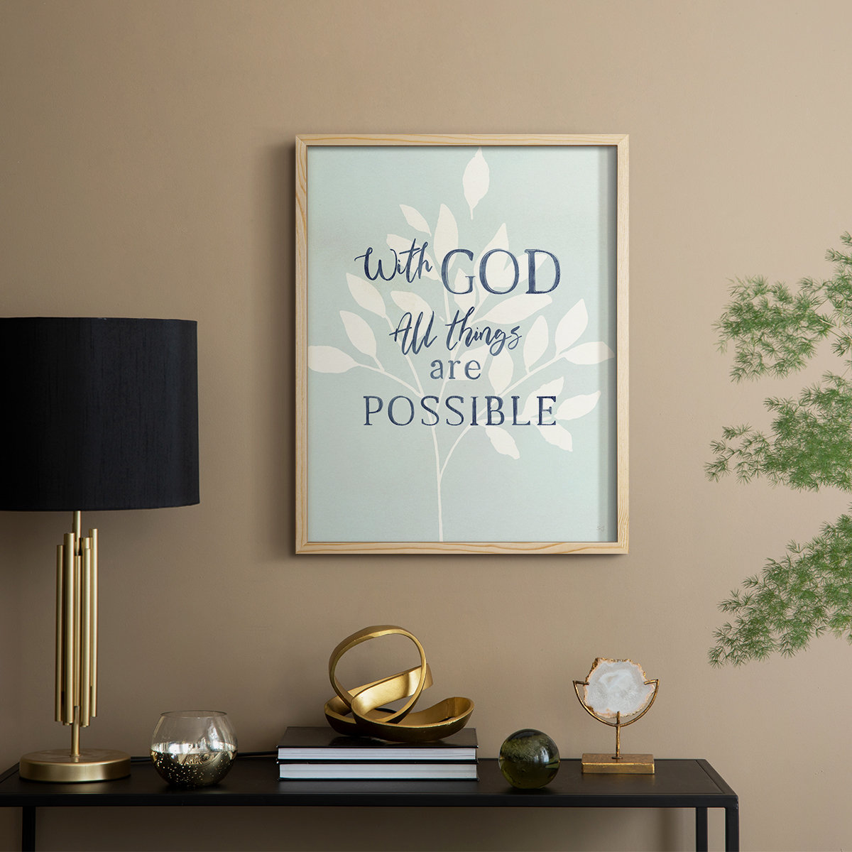 Trinx All Things Framed Print - Solid Wood | Wayfair
