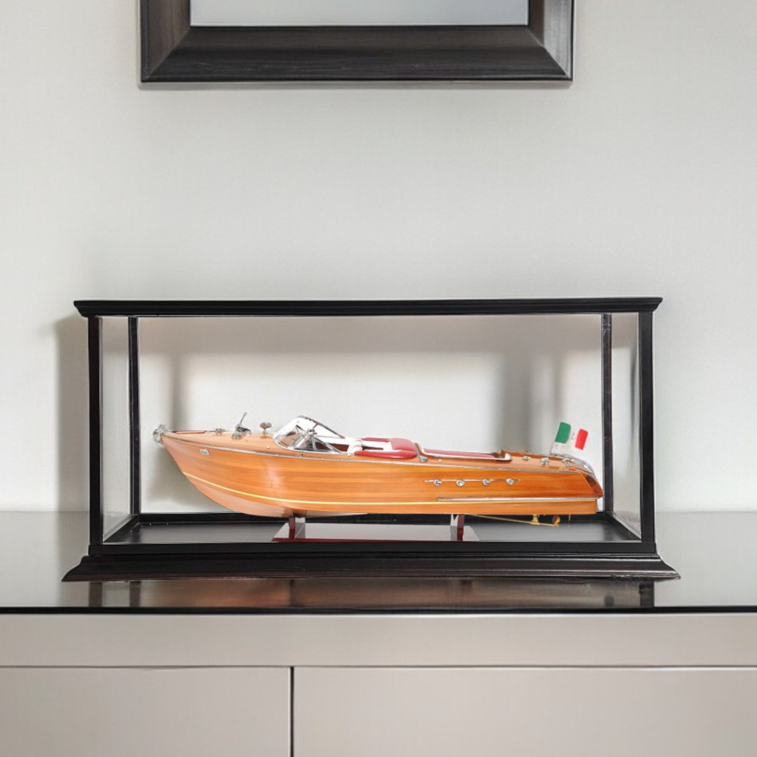 HomeRoots 15" Wood Brown Riva Aquarama Speedboat Exclusive Display Case ...