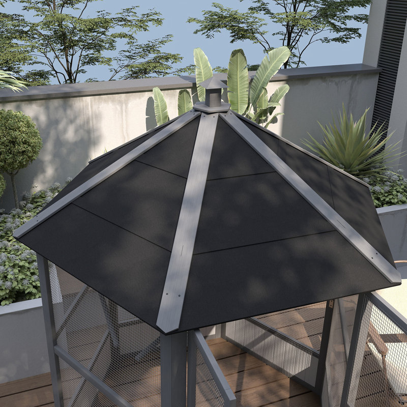 Tucker Murphy Pet™ Large Wooden Hexagonal Outdoor Aviary Flight Bird ...