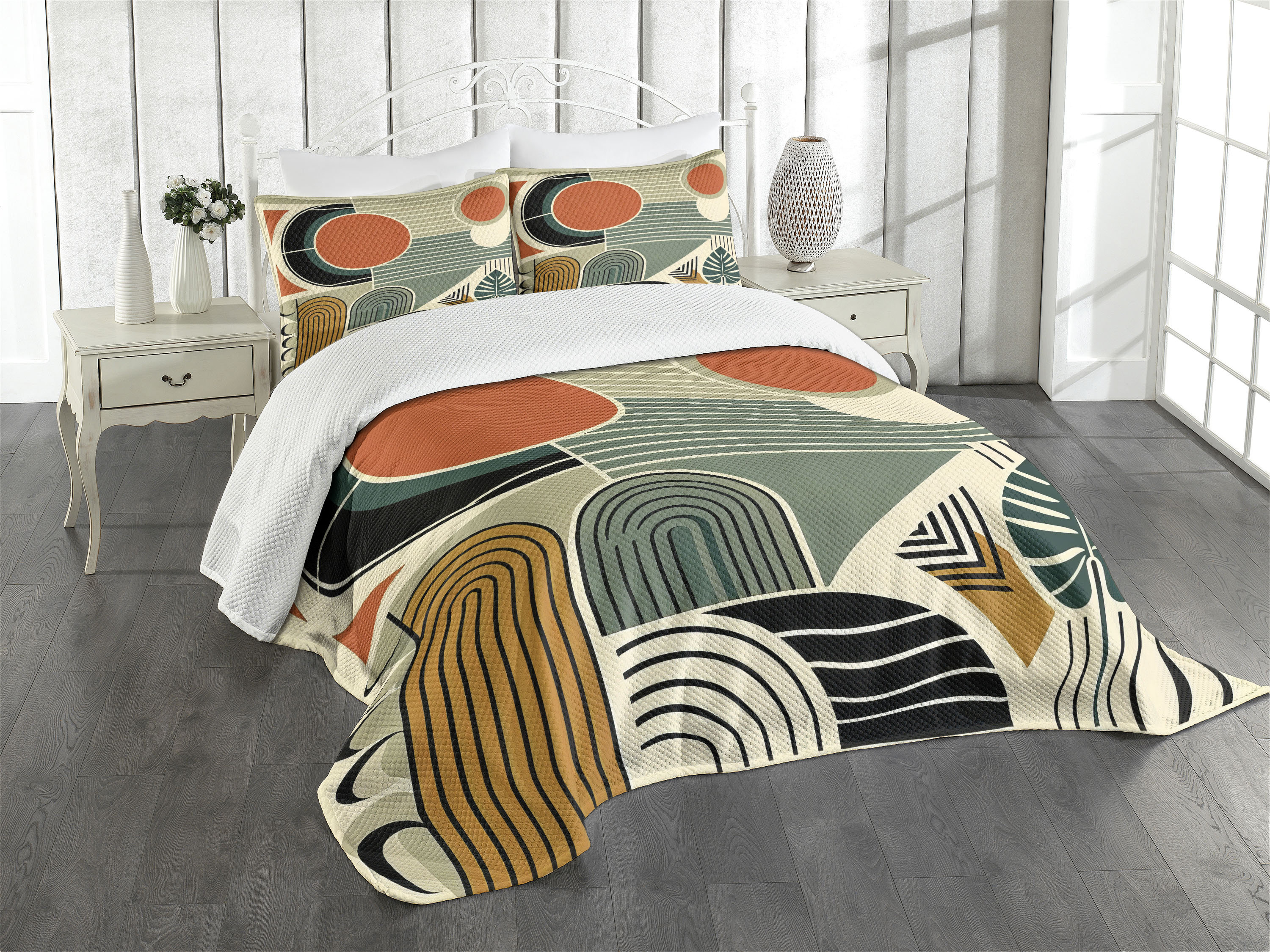 Ambesonne Monstera Bedspread Abstract Boho Mid Century 429430 & Reviews ...