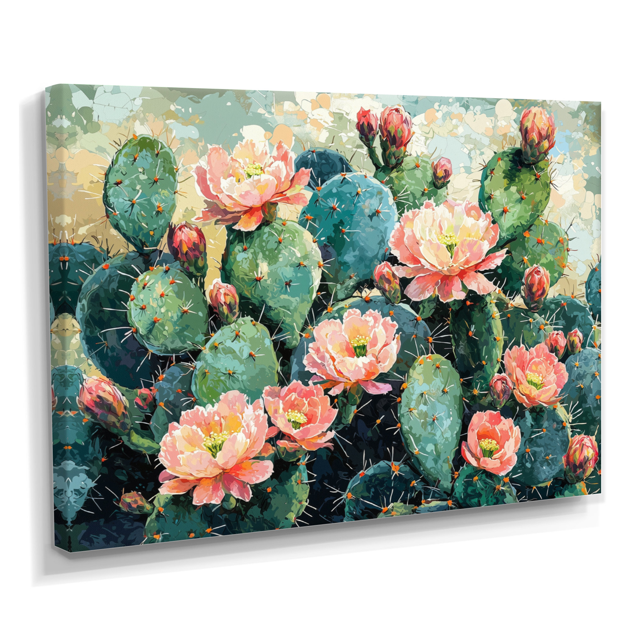 Bungalow Rose Cactus Garden In Bloom III - cactus Wall Art Decor | Wayfair
