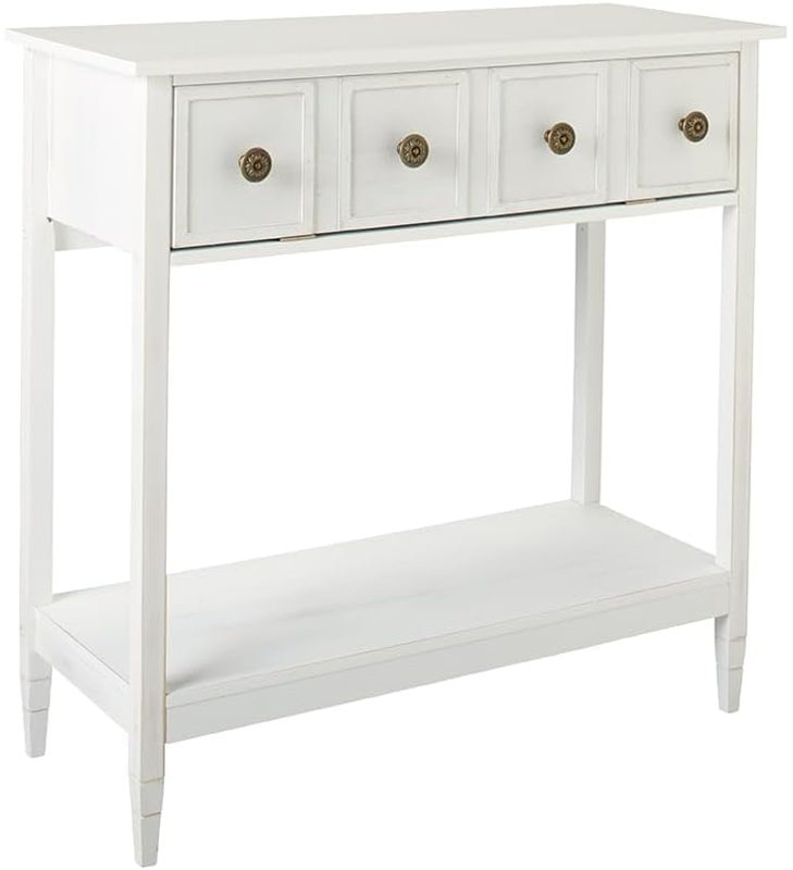 George Oliver Console Table With Drop-Down Drawer - White | Wayfair