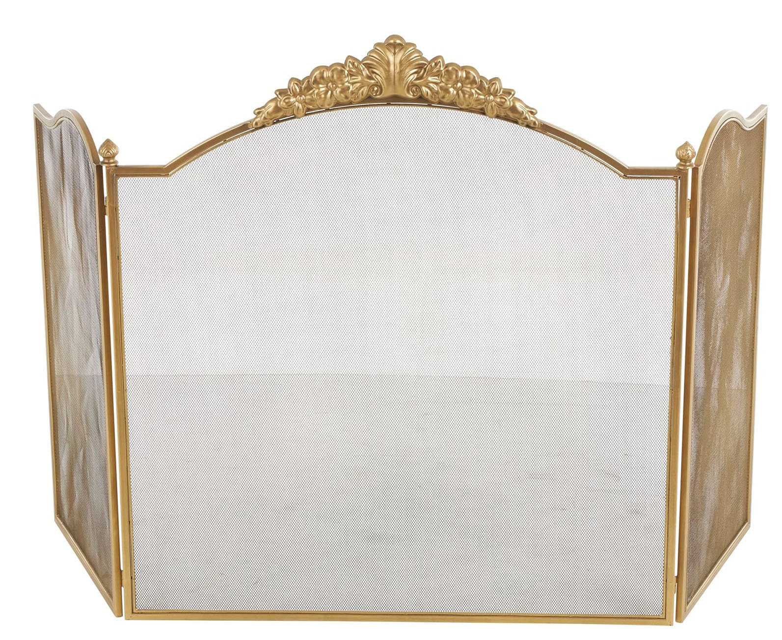 Rosdorf Park Living Room Fireplace Screen Antique Arched 3 Panel Fire ...