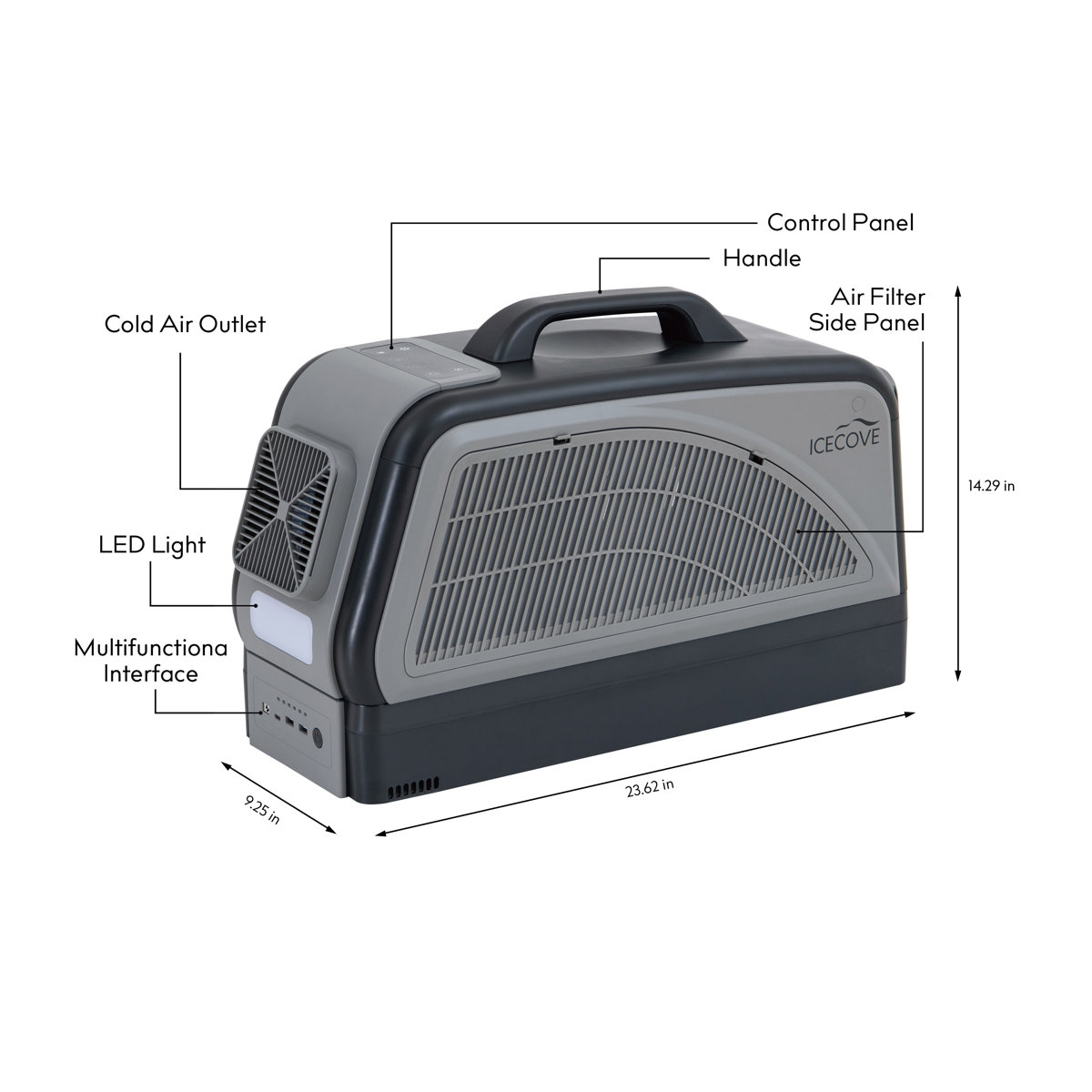 Sunjoy Portable Air Conditioner 2500BTU Fast Cooling Car AC Unit, 250W ...