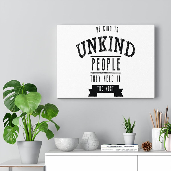 Blue Elephant Be Kind To Unkind People - Wrapped Canvas Print | Wayfair ...