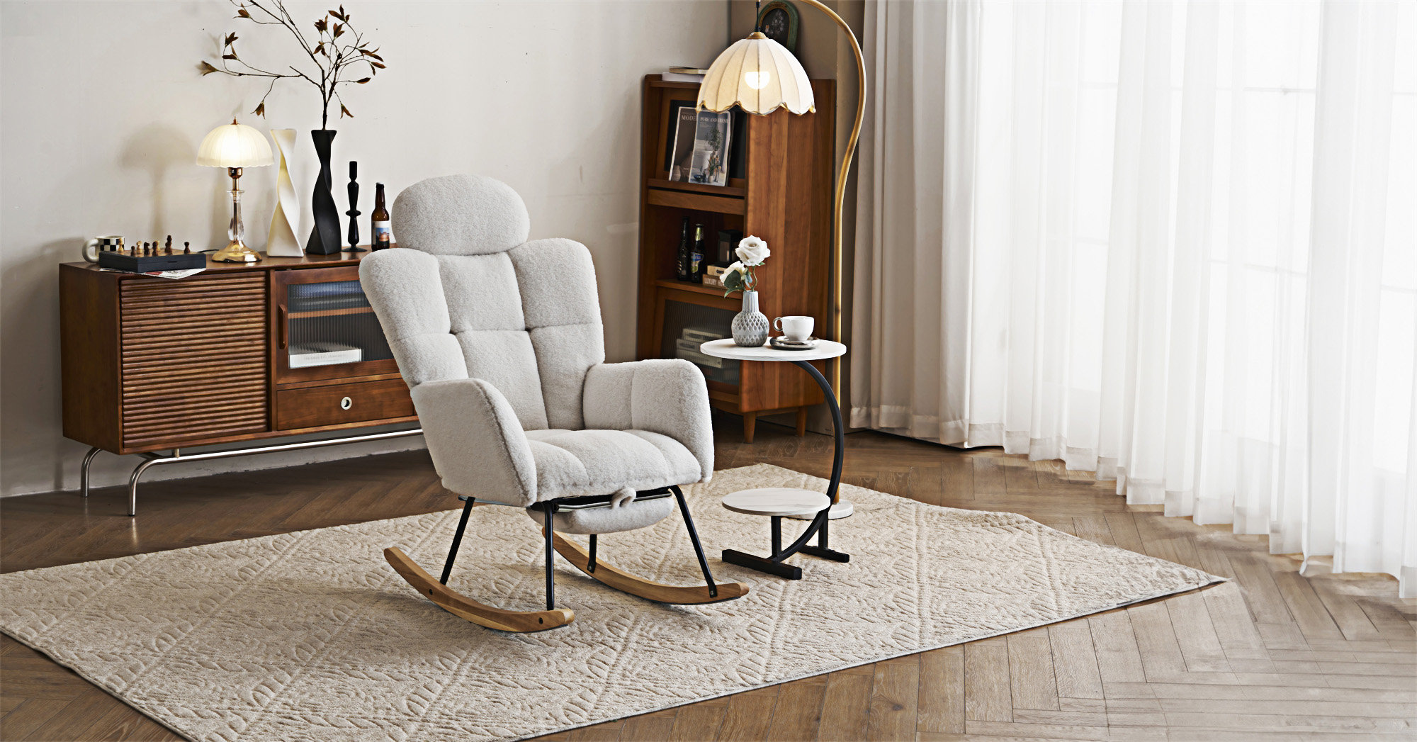 Corrigan Studio® Teddy Fabric Upholstered Nursery Rocking Glider Chair ...