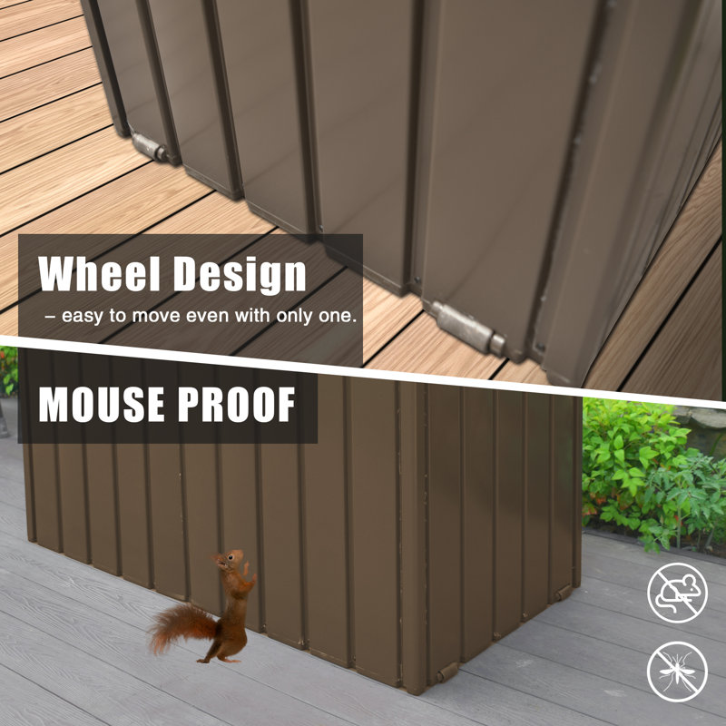 domi outdoor living Domi Louvered Deck Box 200 Gallons Water Resistant ...