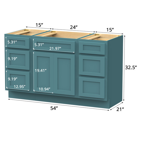 Home Beyond 54'' Single Bathroom Vanity Base Only | Wayfair