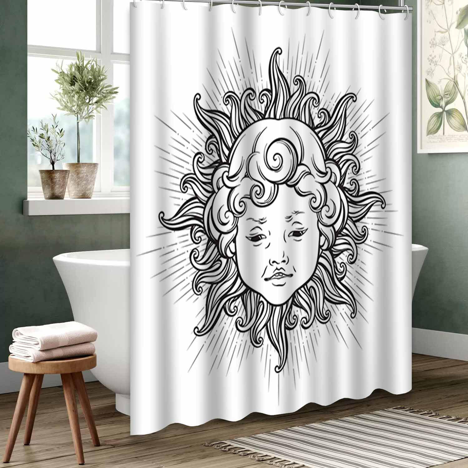 East Urban Home Sunny Smiles Waterproof Shower Curtain - Playful Baby ...
