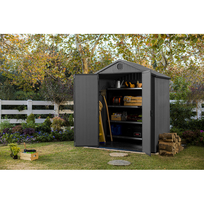 Keter Darwin 6x4 ft. Durable Resin Outdoor Storage Shed With Floor and ...