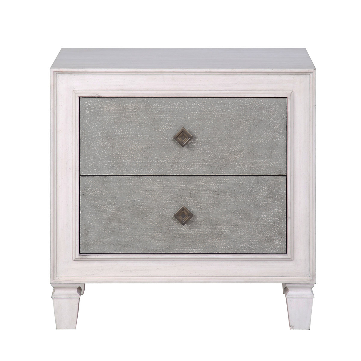 One Allium Way® Modern Rustic White And Gray Finish 2-Drawers ...