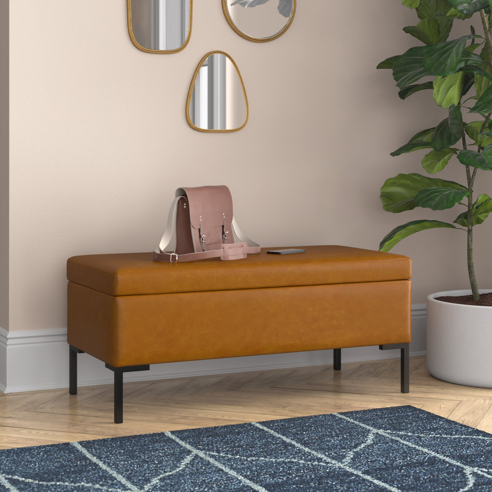 Wade Logan Chandrell Faux Leather Flip Top Storage Bench & Reviews ...