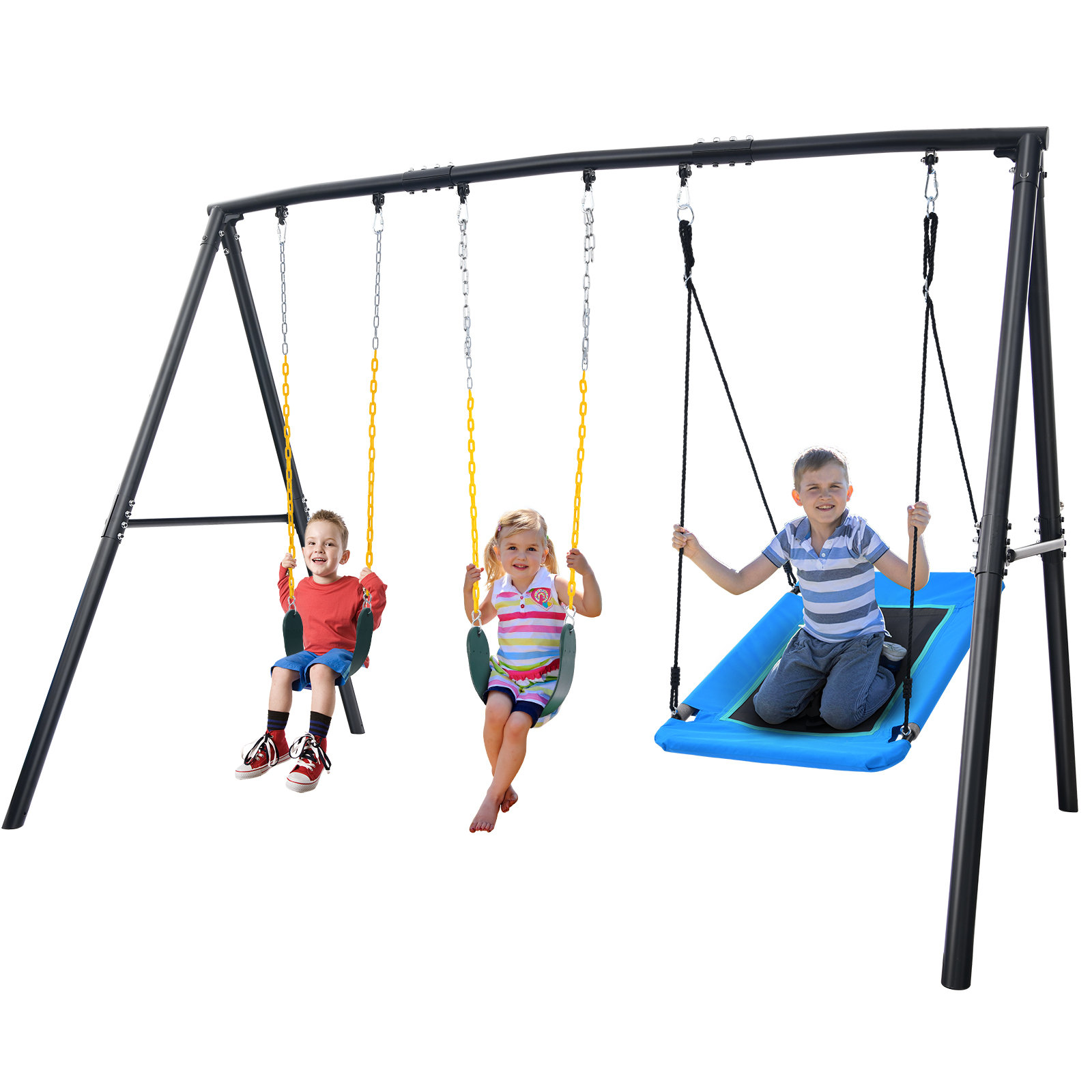 Klo Kick Metal Swing Set with 3 Swings | Wayfair