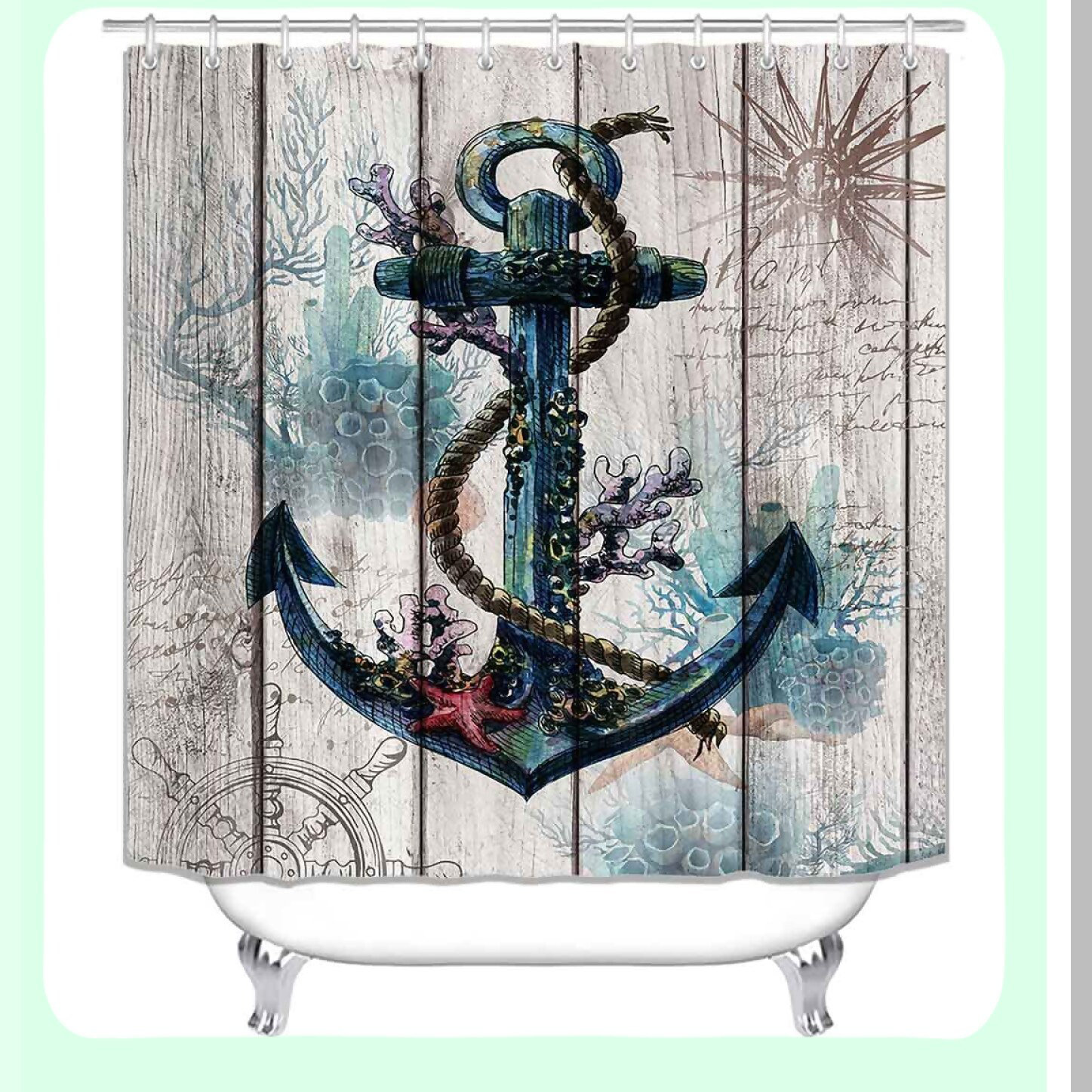 One Allium Way Ensemble de douche Vintage Nautical Anchor - décor de ...