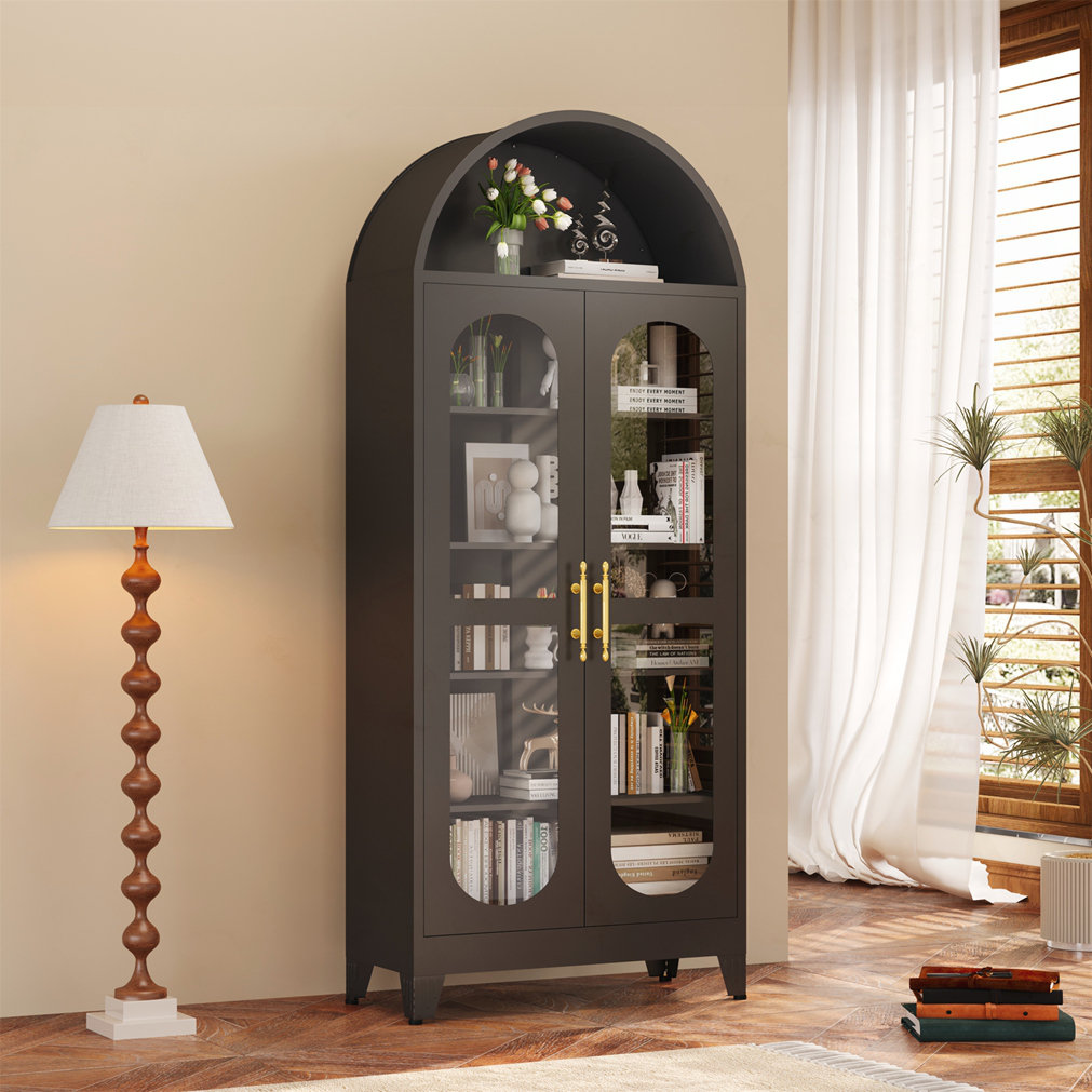 Takason Modern style metal Circular arc top cabinet | Wayfair