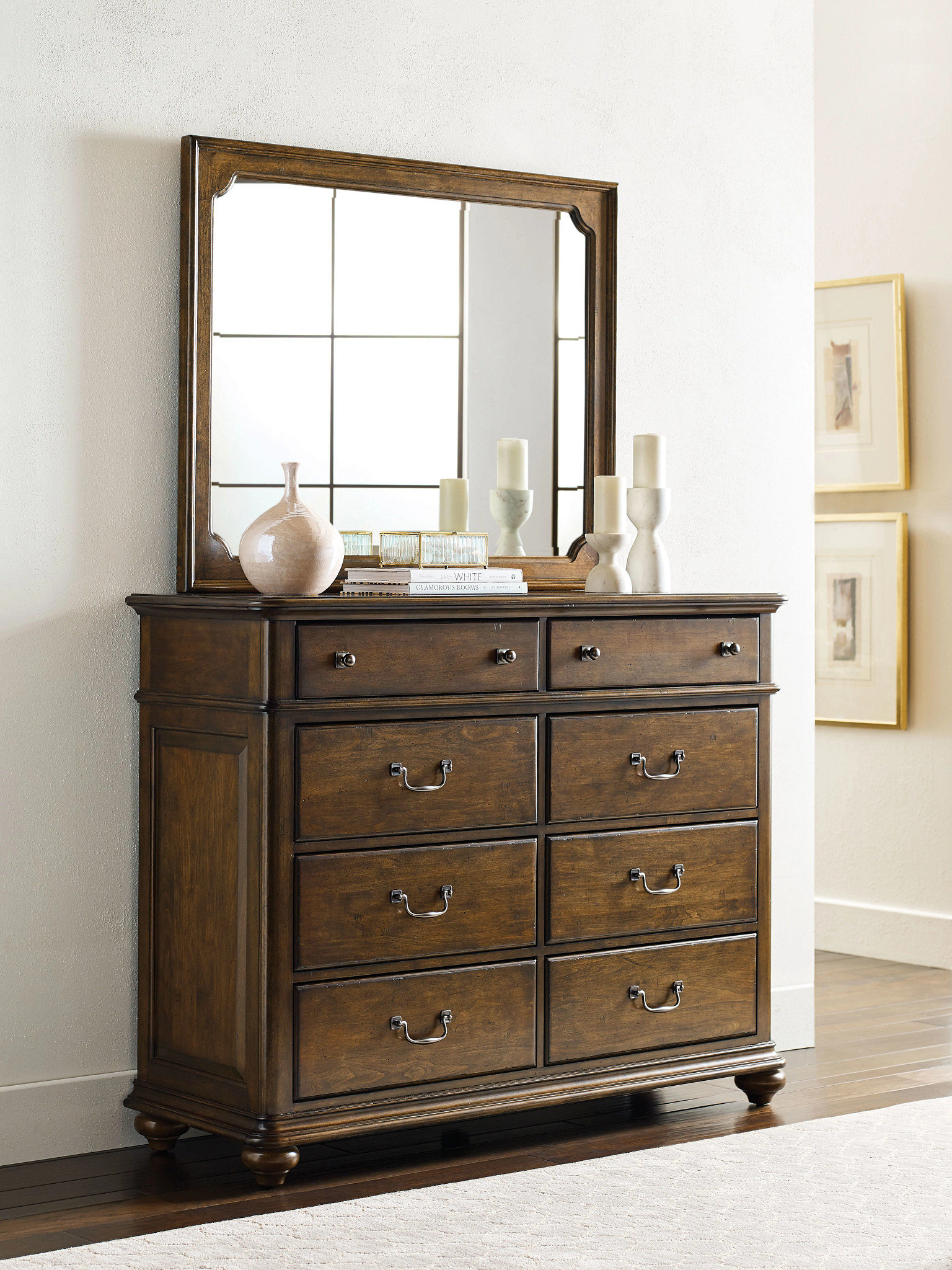 Canora Grey Skylinn 8 Drawer 56" W Solid Wood Double Dresser | Wayfair