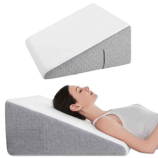 White Noise Bed Wedge Pillow For Sleeping, 8" 10" 12" Triangle Pillow ...