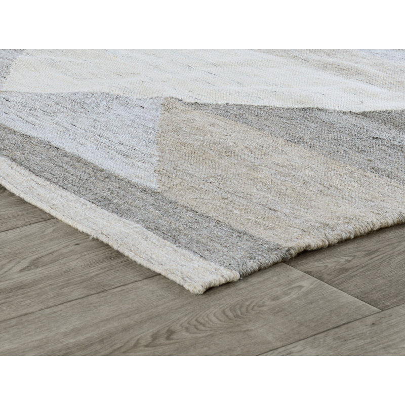 AllModern Rainn Indoor Outdoor Handwoven Gray Multi Area Rug | Wayfair
